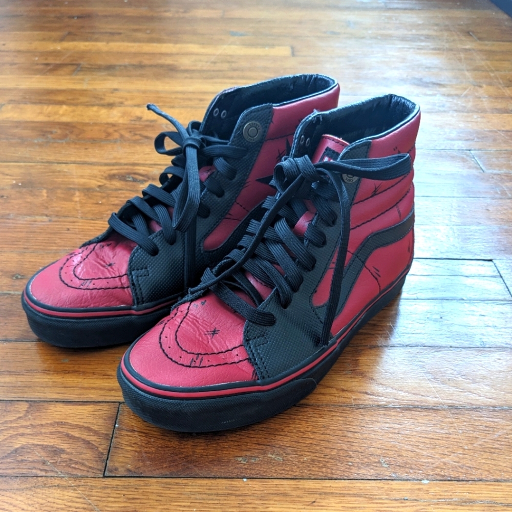Vans Sk8-Hi X Marvel Deadpool Red Black Sneakers Size… - Gem